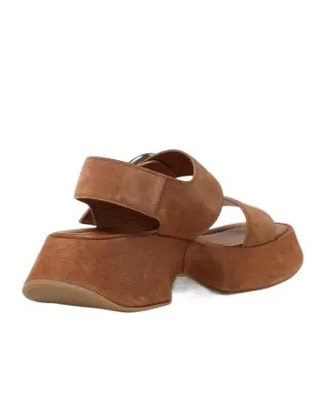 VIC MATIE Platform Buckle Heeled Sandals - Brown