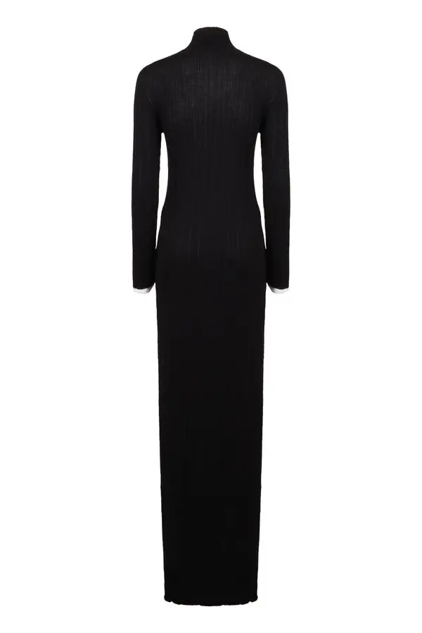 Giuseppe Di Morabito Ribbed Knit Long Dress With Brooch Detail