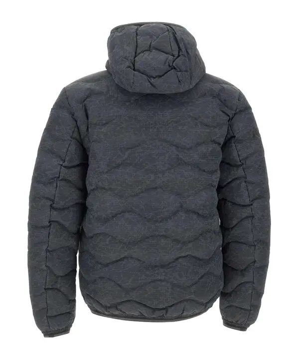BLAUER. Waxed Down Jacket With Hood - Black