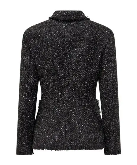 MSGM Long-sleeved Single-breasted Bouclé Blazer