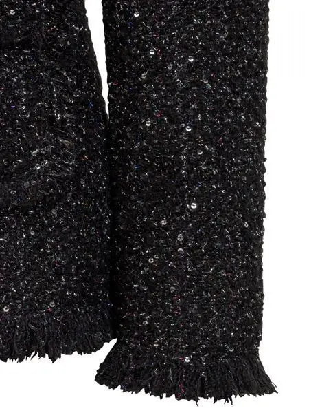 MSGM Long-sleeved Single-breasted Bouclé Blazer
