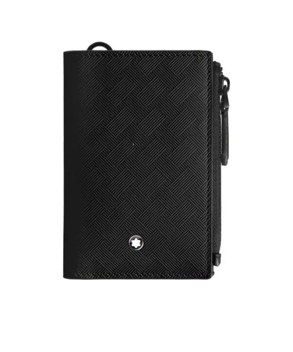 Montblanc Mini Vertical Wallet 6cc In Extreme Leather - Black