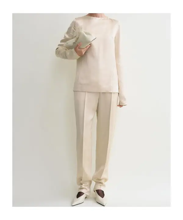 TOTEME Satin Long Sleeve Top