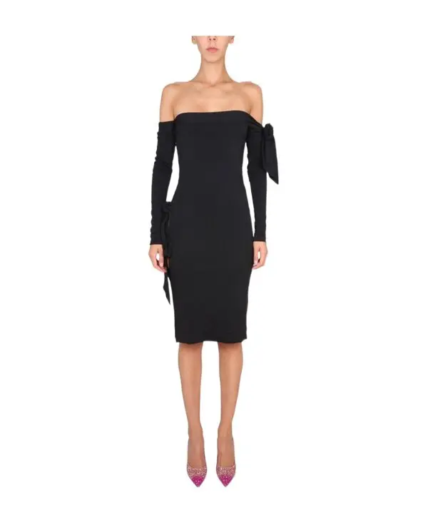 ROTATE BY BIRGER CHRISTENSEN Off-the-shoulder Dress With Cut-out Details And Bow Accents