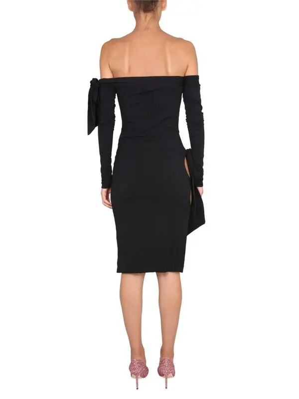 ROTATE BY BIRGER CHRISTENSEN Off-the-shoulder Dress With Cut-out Details And Bow Accents