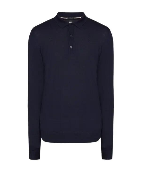 Hugo Boss Long-sleeved Polo-collar Jumper - Black