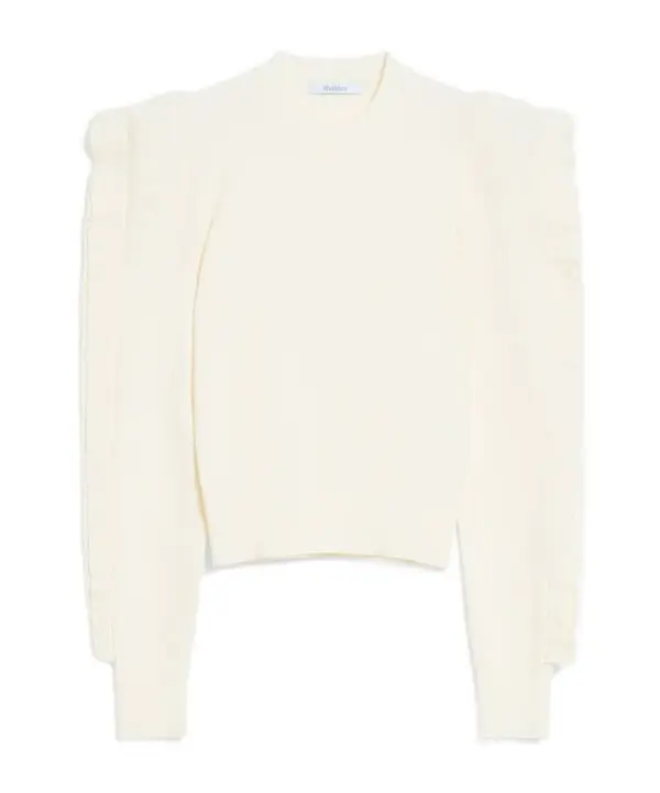 Max Mara Textured Puff-shoulder Knitted Top