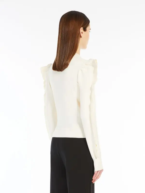 Max Mara Textured Puff-shoulder Knitted Top