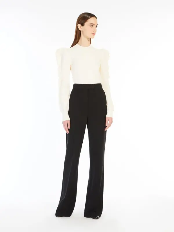 Max Mara Textured Puff-shoulder Knitted Top