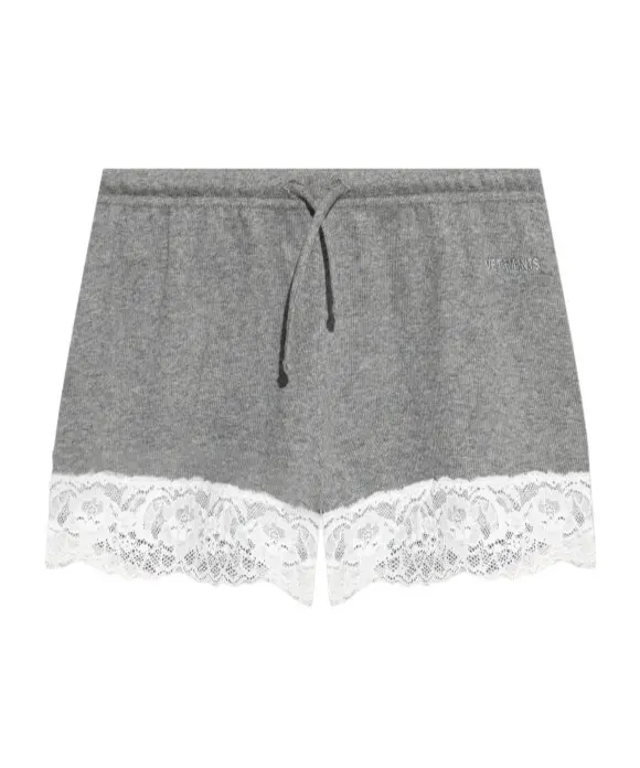 Vetements Lace Trimmed Drawstring Shorts