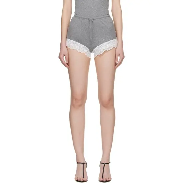 Vetements Lace Trimmed Drawstring Shorts