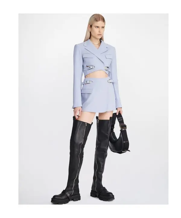 DION LEE Wool Belt Loop Skirt