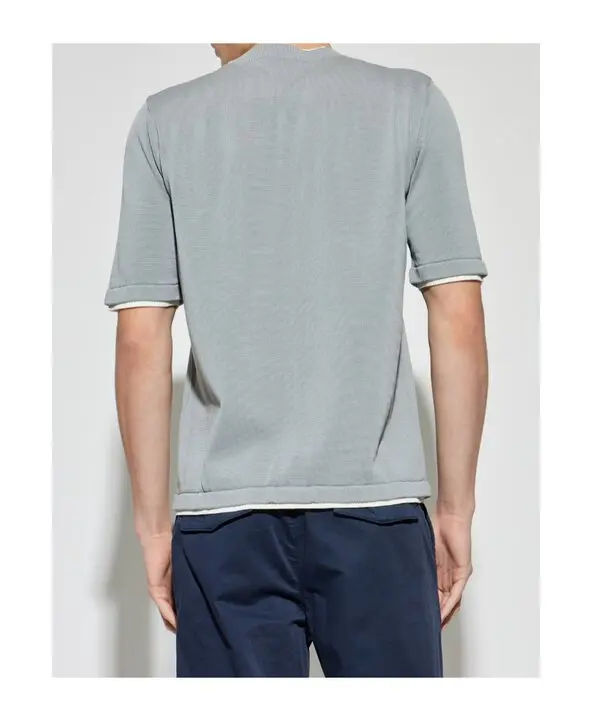 Eleventy Short Sleeved Crewneck Knitted Top - Grey
