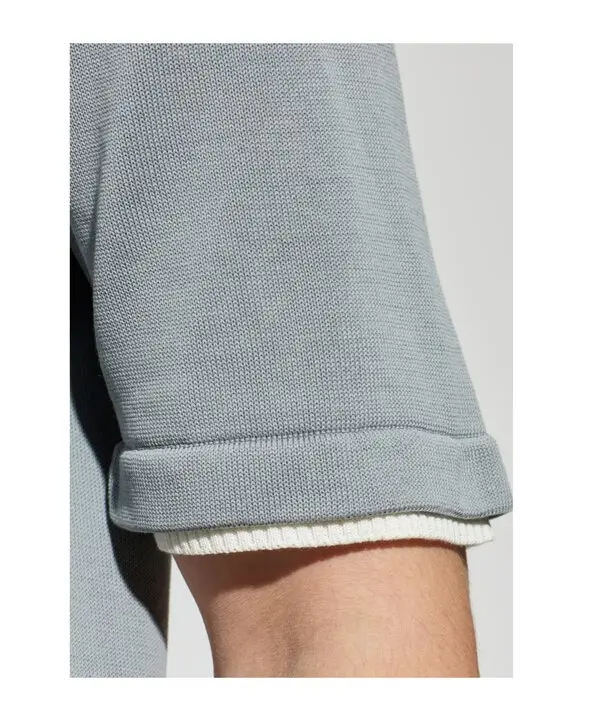 Eleventy Short Sleeved Crewneck Knitted Top - Grey