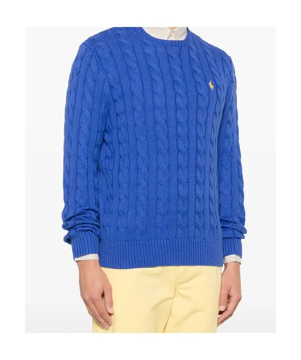 Polo Ralph Lauren Cable Knit Jumper With Embroidered Logo - Blue