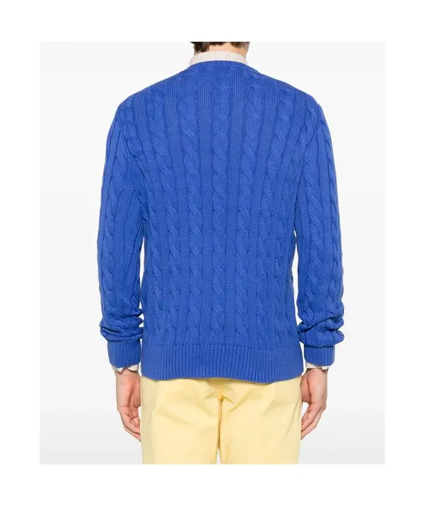 Polo Ralph Lauren Cable Knit Jumper With Embroidered Logo - Blue