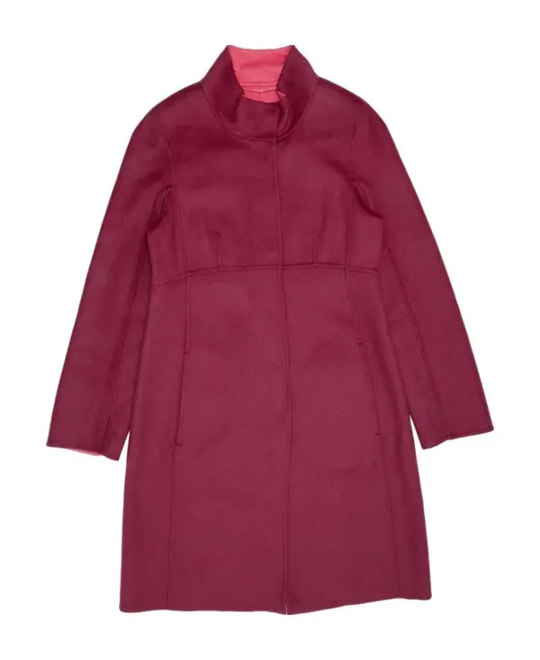 Max Mara Long-sleeved Coat With Standing Collar - Red