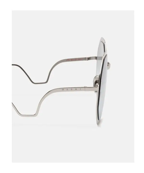 Marni Kamiora Mine Silver Tone Octagonal Sunglasses