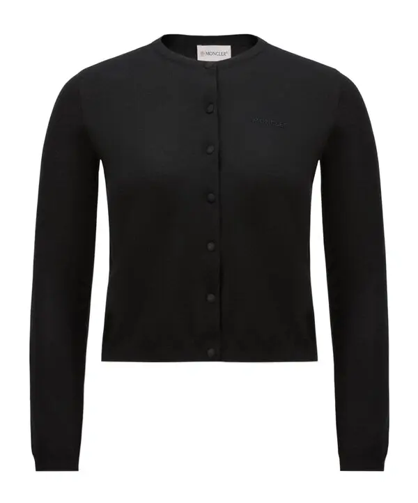 Moncler Embroidered Logo Button-up Cardigan
