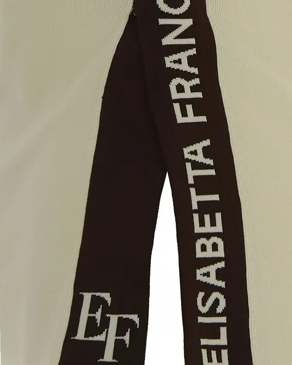 Elisabetta Franchi Ribbed Crew Neck Sweater With Side Stripe Detail
