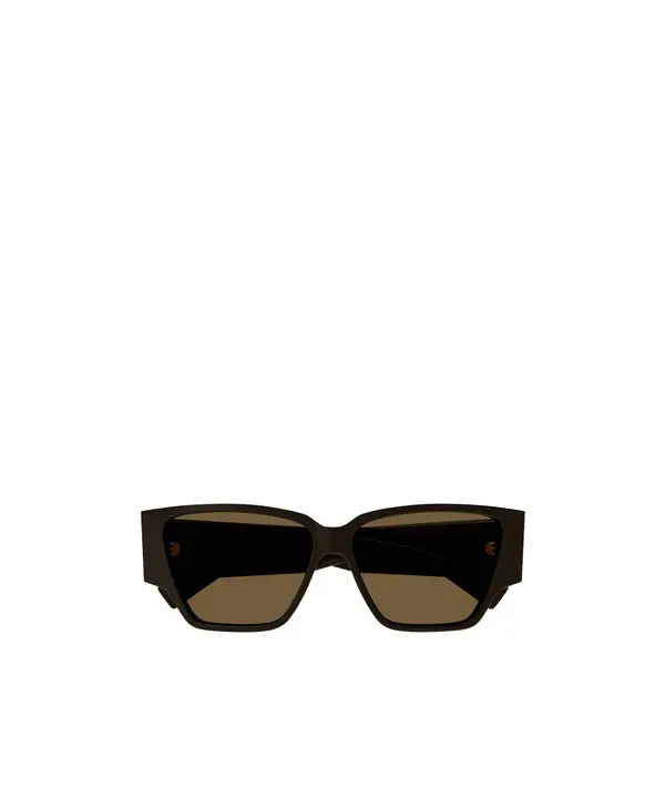 Bottega Veneta Geometric Rectangle Frame Sunglasses - Black
