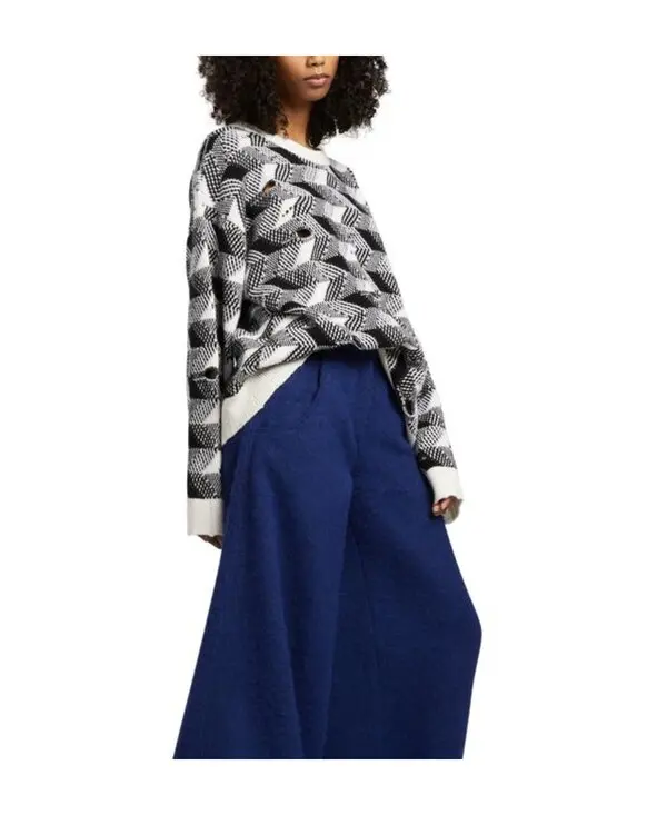 Missoni Geometric Knit Crewneck Jumper - Black