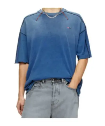 DIESEL® Logo Embroidered Crewneck T-shirt - Blue
