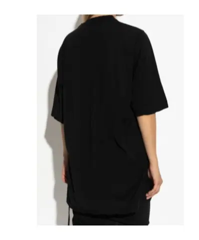 Rick Owens Short Sleeve Draped Hemline Top - Black