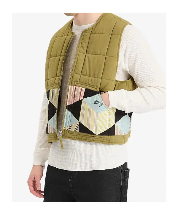 STORY MFG. Saturn Quilted Panelled Zip-up Waistcoat