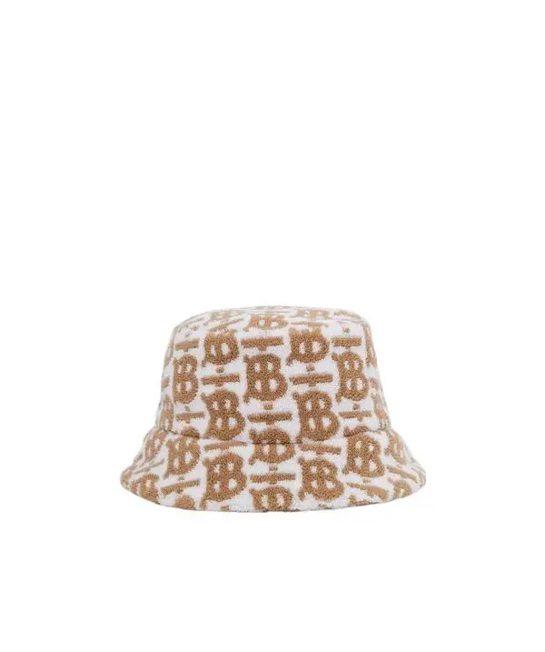 Burberry Monogram Jacquard Bucket Hat - White