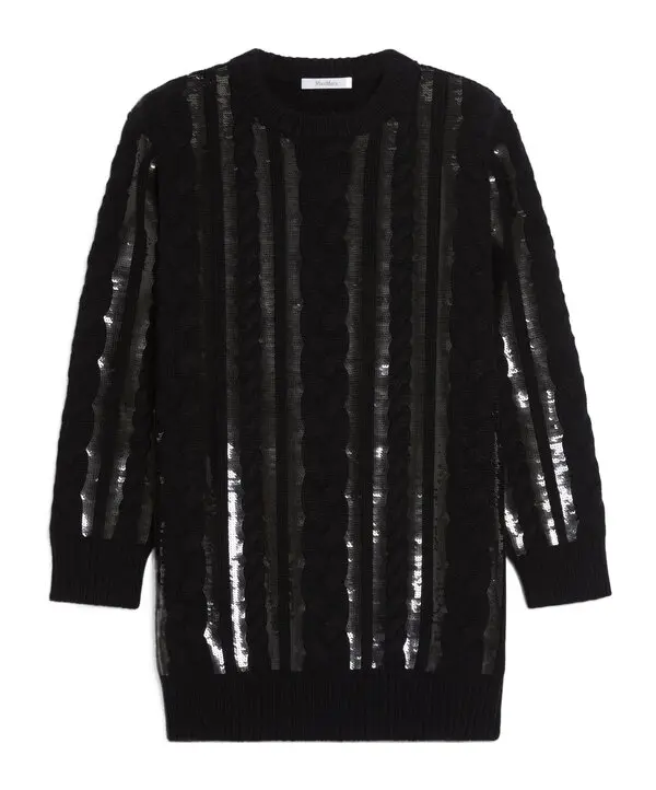 Max Mara Sequinned Knit Sweater - Black