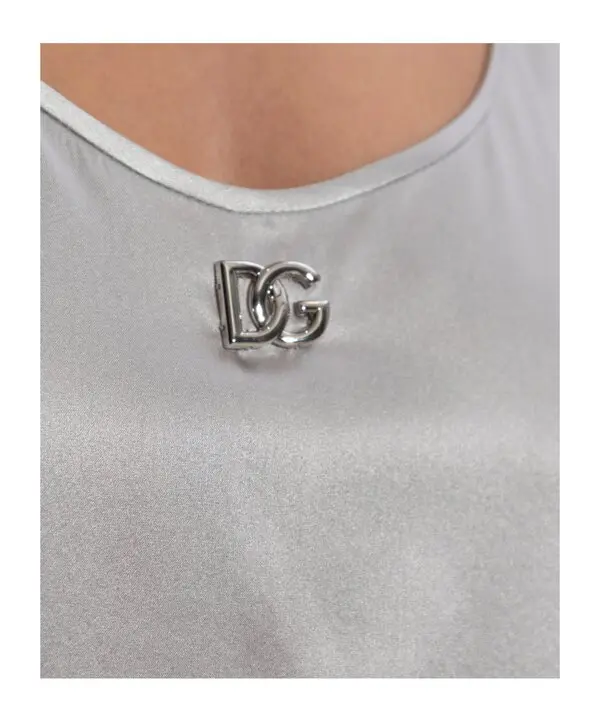 Dolce & Gabbana Dg Logo Plaque Tank Top - Grey