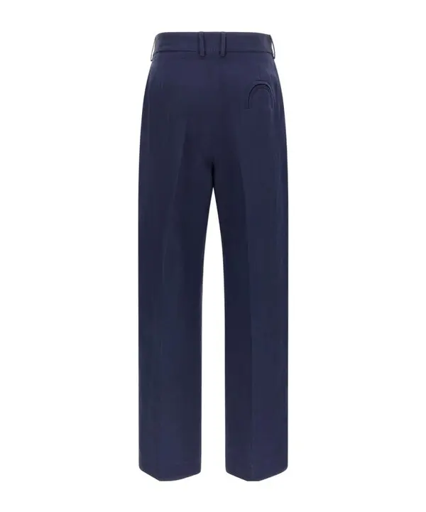 BLAZÉ MILANO Pleated Straight Leg Trousers - Blue
