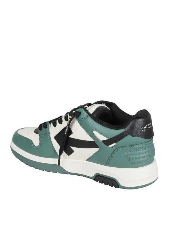 Off-White Round Toe Lace-up Sneakers - White