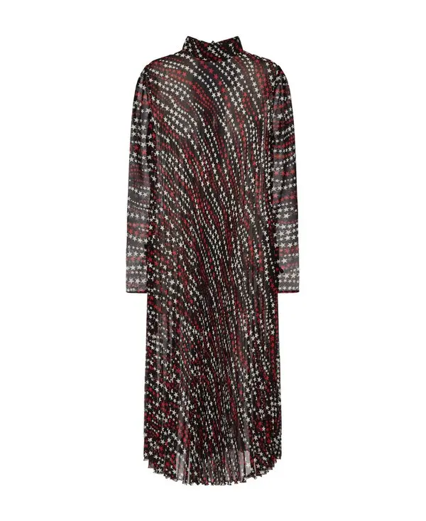 Red Valentino Star Print Pleated Midi Dress