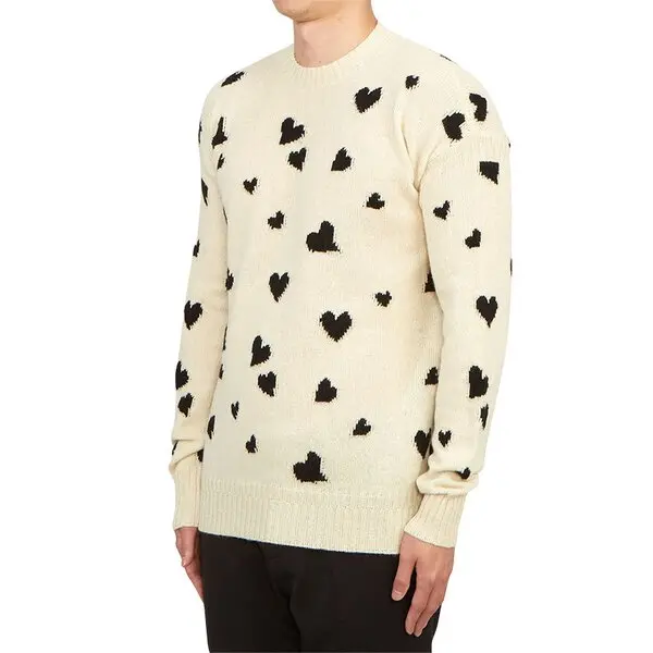 Marni Long-sleeved Heart Patterned Knit Sweater