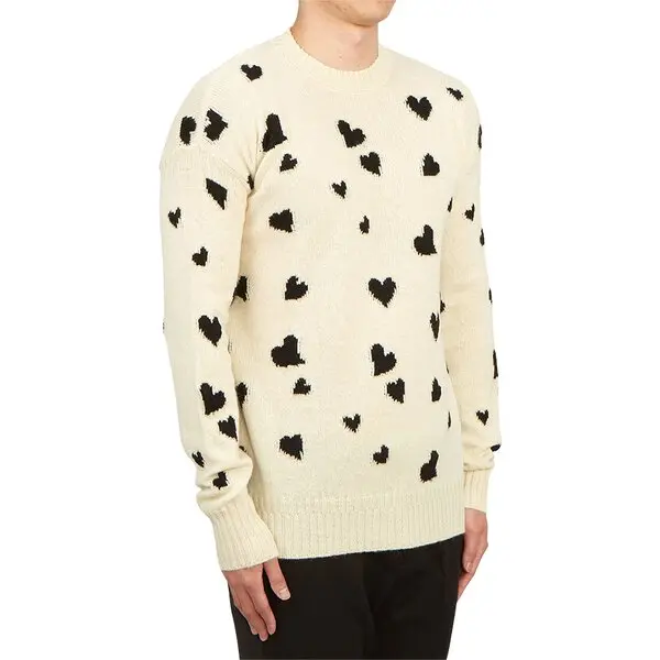 Marni Long-sleeved Heart Patterned Knit Sweater