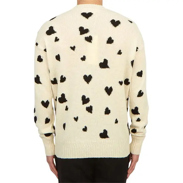 Marni Long-sleeved Heart Patterned Knit Sweater