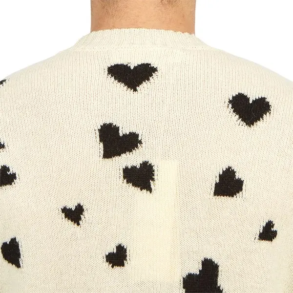 Marni Long-sleeved Heart Patterned Knit Sweater