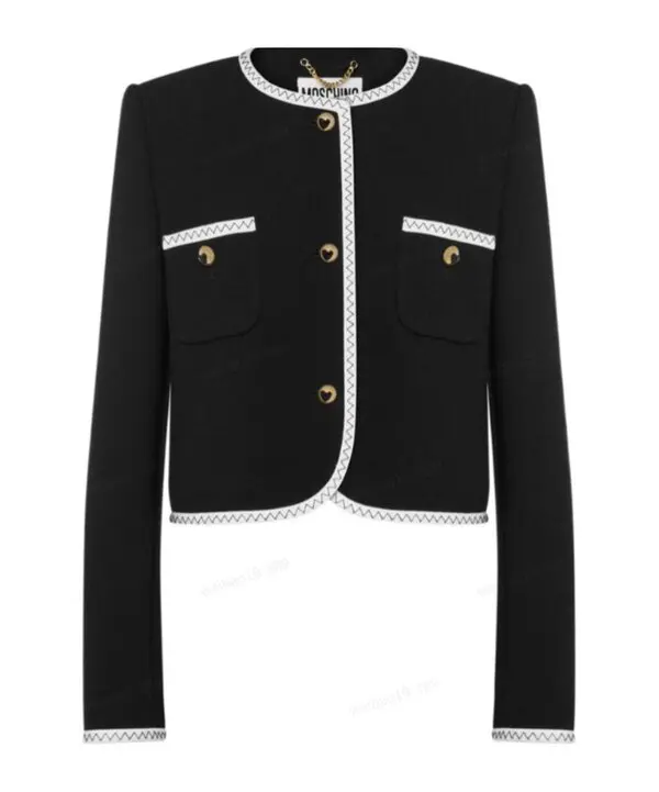 Moschino Long-sleeved Casual Jacket With Button Cuffs - Black