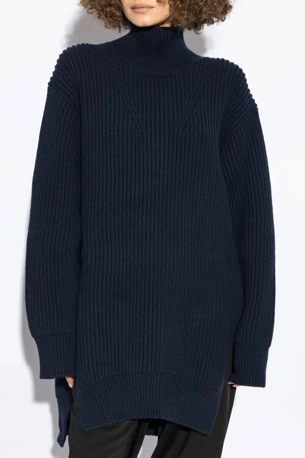 JIL SANDER Roll Neck Knitted Jumper - Black