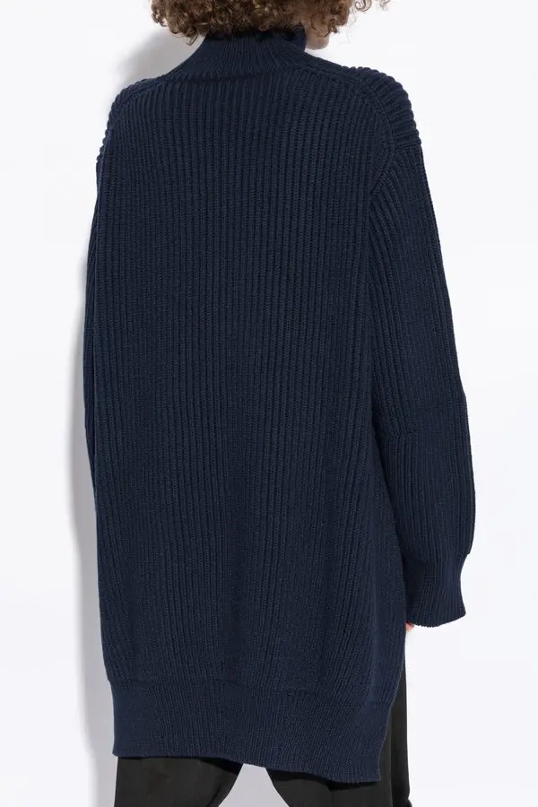 JIL SANDER Roll Neck Knitted Jumper - Black