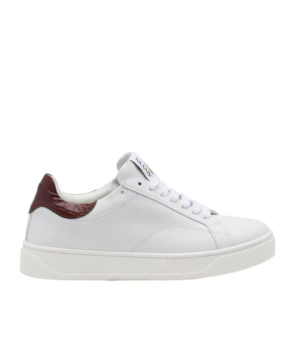 LANVIN Logo-patch Leather Sneakers - White
