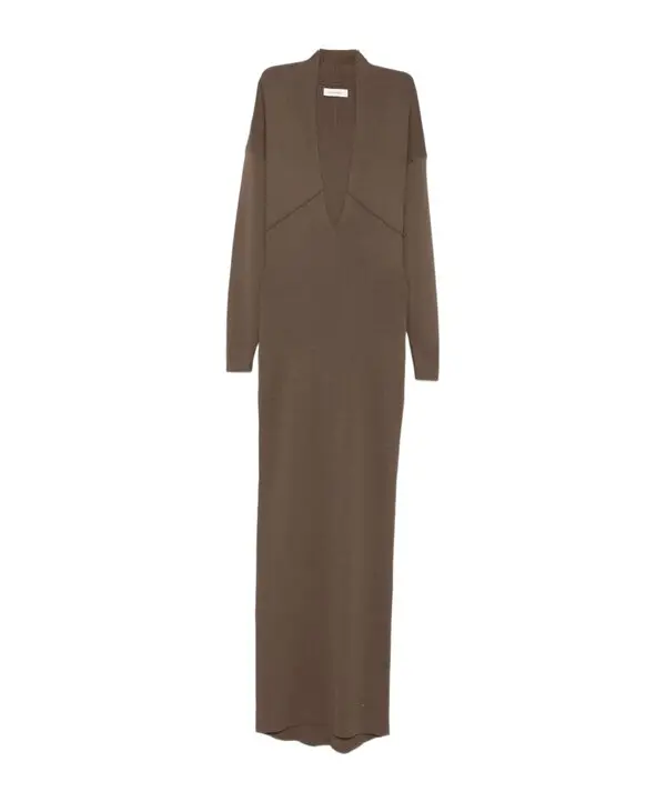 ENTIRE STUDIOS V-neck Maxi Dress - Brown