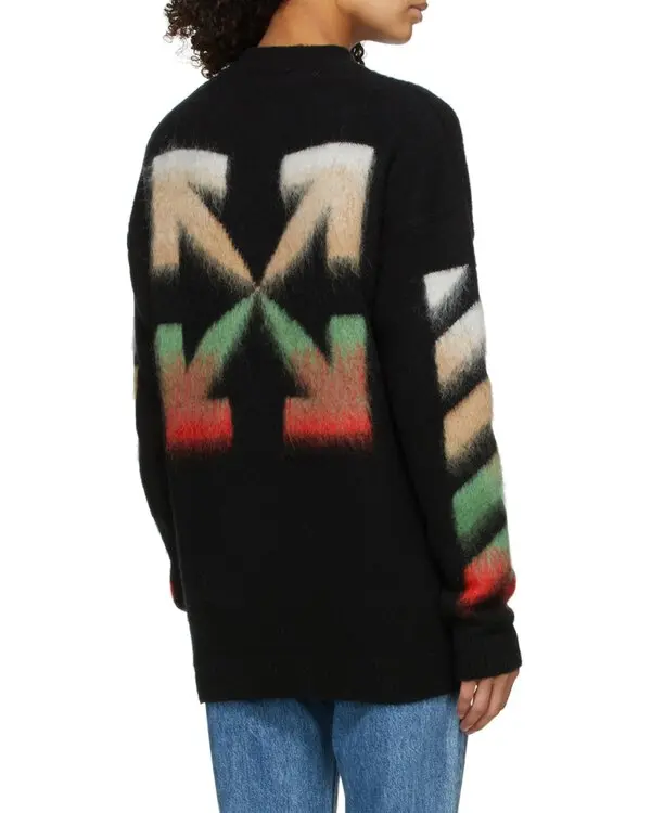 Off-White Gradient Diagonal Print Knitted Jumper - Black