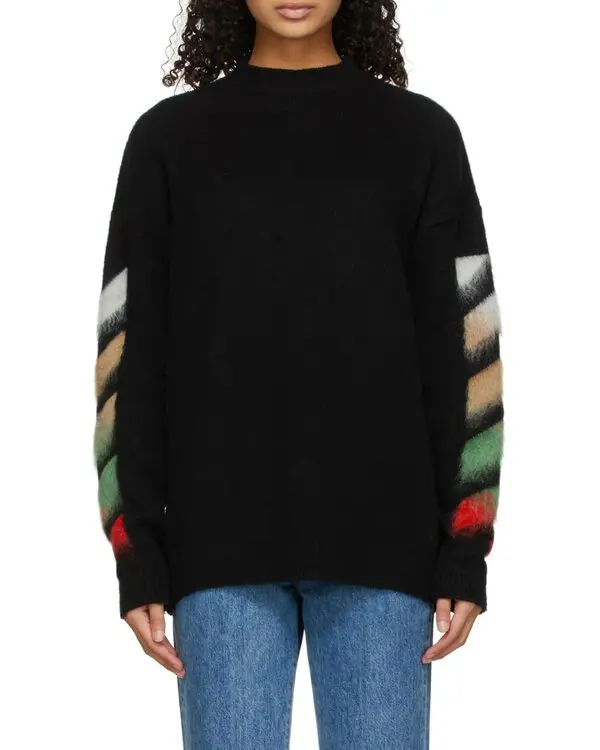 Off-White Gradient Diagonal Print Knitted Jumper - Black