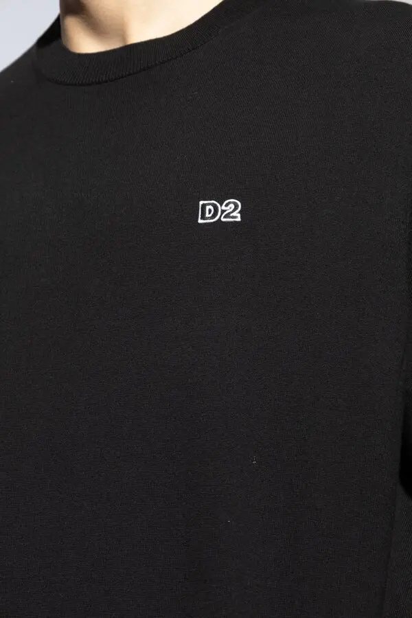 Dsquared2 Crewneck Pullover With Logo Embellishment - Black