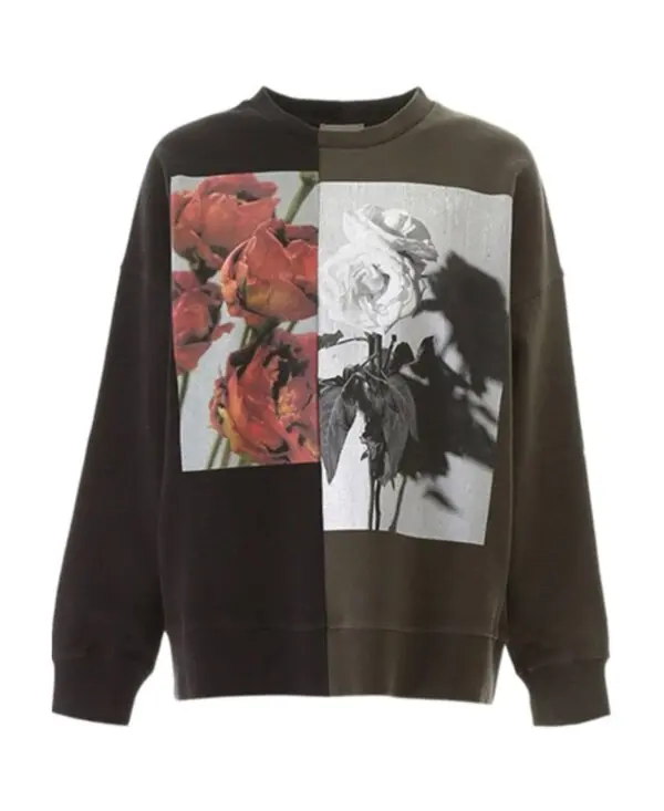 Alexander McQueen Rose Printed Sweatshirt - Black