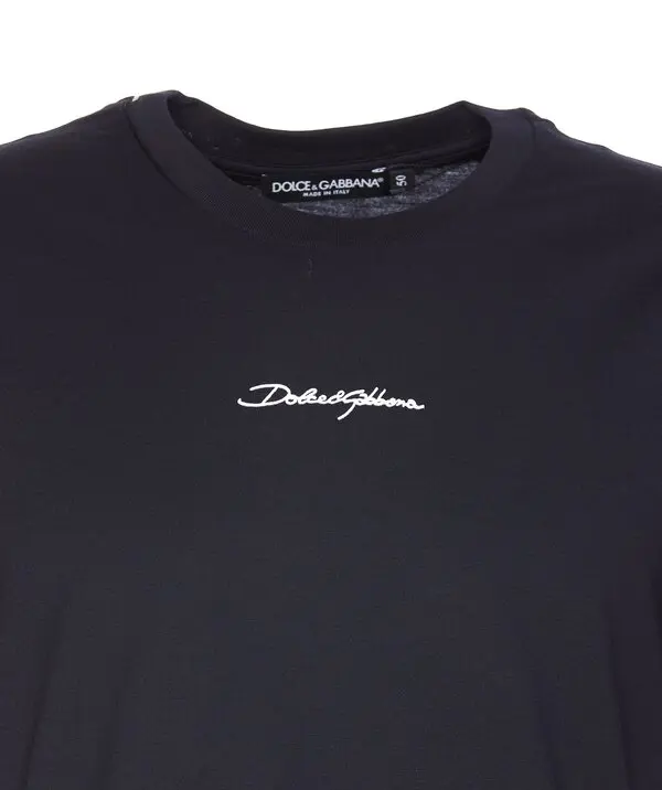 Dolce & Gabbana Dolce Gabbana Logo Embroidered Crewneck T-shirt - Black
