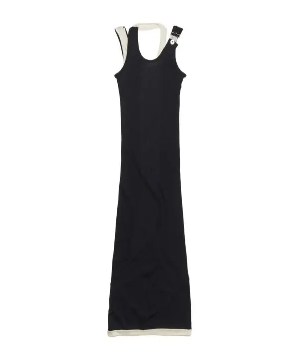 JEAN PAUL GAULTIER Ribbed Double Layer Maxi Dress